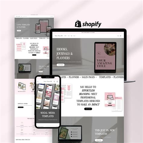 Shopify Theme For Digital Products Website Template For Planners