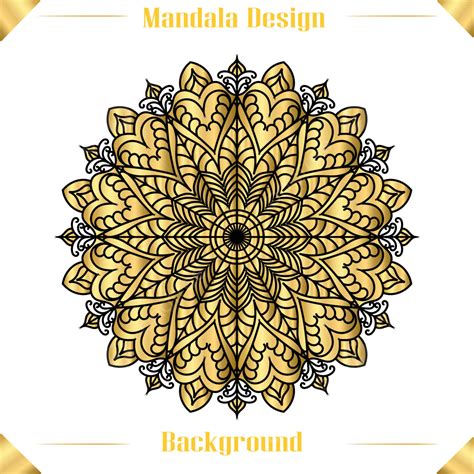 Golden Mandala Background Template Vector Golden Mandala Design Png