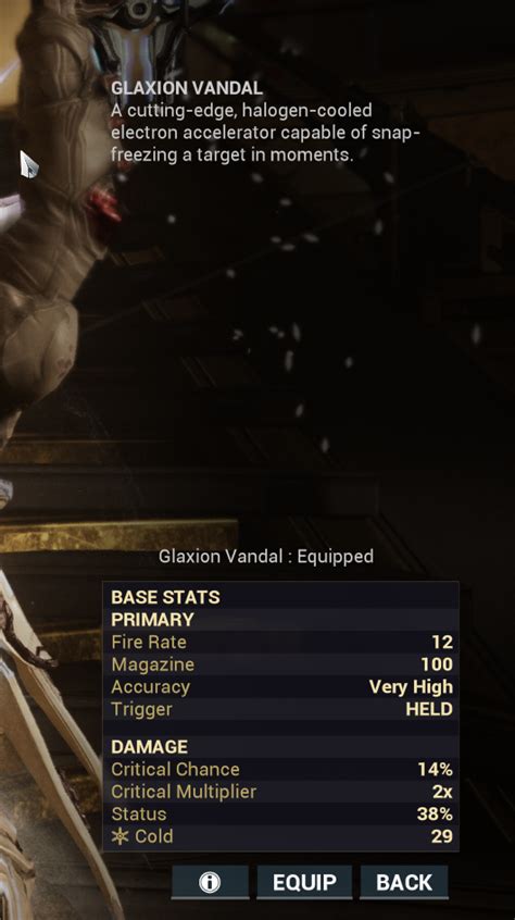glaxion vandal variant missing reload speed statistic in arsenal ui warframe forums