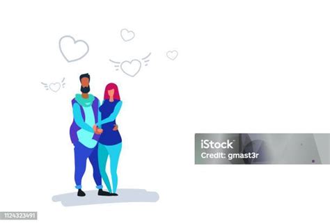 사랑 행복 한 발렌타인 개념 젊은 남자 여자 마음 위에 함께 서 수용 모양 남성 여성 캐릭터 전체 길이에 몇 스케치 낙서 수평 가족에 대한 스톡 벡터 아트 및 기타 이미지