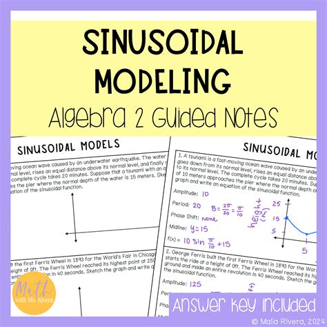 Sinusoidal Modeling Word Problems Guided Notes For Algebra 2