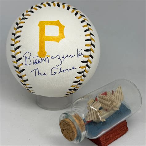 Bill Mazeroski Signed Rawlings Team Stitch Pirates Logo Baseball Jsa