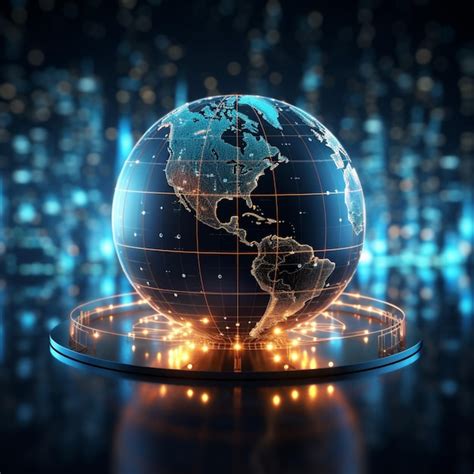 Premium Ai Image Infrastructural Brilliance Globe With Lines