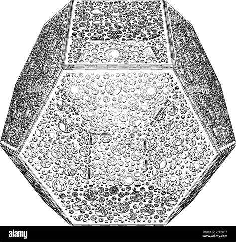 Perforated Polyhedron With Hexagon And Square Sides Solid Shape Vector Illustration Isolated On