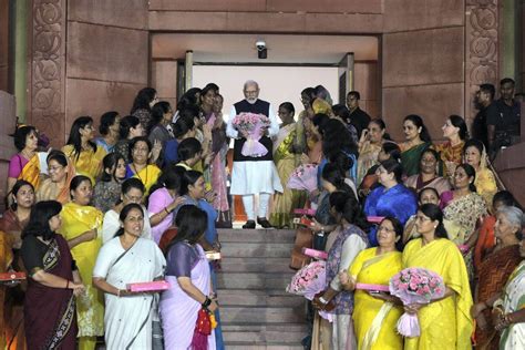 In Pics Pm Narendra Modi Receives Warm Welcome From Bjp Women Workers