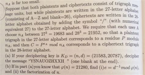 solved suppose that both plaintexts and ciphertexts consist