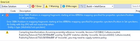 C Entity Framework Error 3004 While Trying To Add A Field Into A