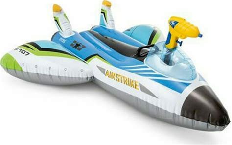 Φουσκωτο Θαλασσης Παιδικο Intex Water Gun Plane Ride On Με Χειρολαβες Accessories κολυμβησης