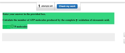 Solved Calculate The Number Of ATP Molecules Produced By The Chegg Com
