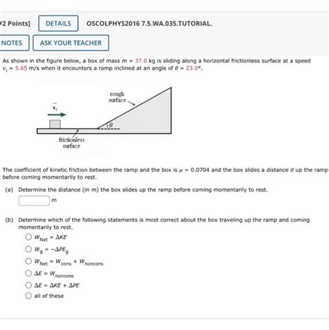 Solved 2 Points] Oscolphys2016 7 5 Wa 035 Tutorial As Shown
