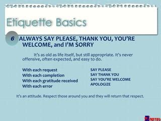 Basic Workplace Etiquett Ppt
