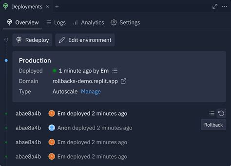 Replit — Introducing Deployment Rollbacks
