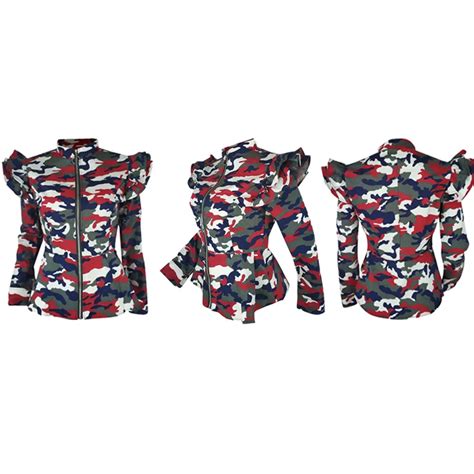 Весенняя мода женская камуфляжная куртка на молнии с длинным рукавом пальто уличная Женская