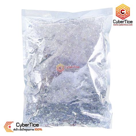 Led 5mm หลอดใส ไฟสีขาว ขนาด 5mm จำนวน 1000 ดวง ขาย Arduino อุปกรณ์