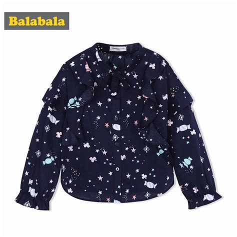Balabala 2018 Fashion Blouses For Girls Clothing Cotton butterfly neck ...