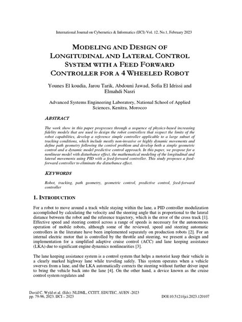 Modeling And Design Of Longitudinal And Lateral Control System With A Feed Forward Controller