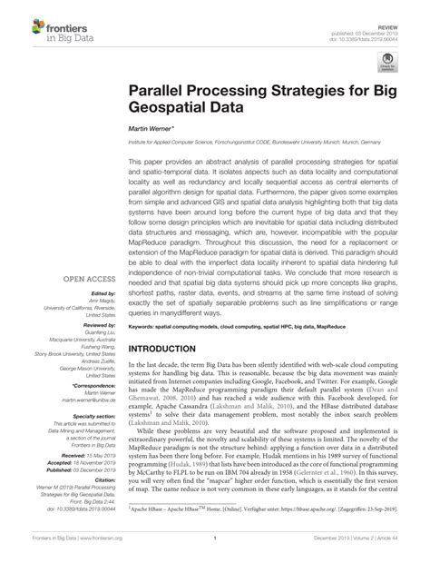 Pdf Parallel Processing Strategies For Big Geospatial Data