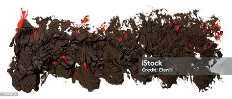 검정색 긴 오일 텍스처 페인트 얼룩 브러쉬 스트로크 작은 빨간 반점 손으로 그린 흰색 배경에 고립 Eps10 벡터 일러스트입니다 0명에 대한 스톡 벡터 아트 및 기타 이미지