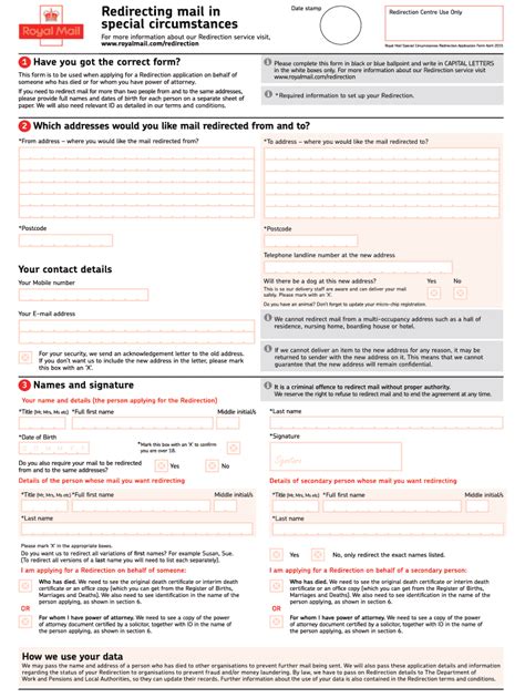 Redirecting Mail In Special Circumstances Fill Online Printable