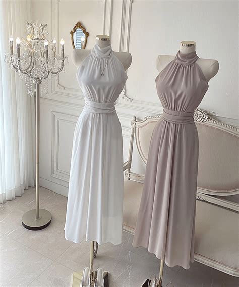 우아한 여신핏~💜 키라 홀터 롱원피스 결혼식 하객룩 파티룩 행사룩 브라이덜샤워 돌잔치원피스 셀프웨딩 웨딩촬영 나시롱원피스 나시원피스 해외여행 휴양지룩 홀터원피스 쉬폰