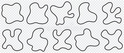 abstract linear liquid shape set abstract black shapes liquid shape elements random outline