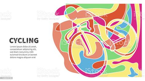 사이클링 다채로운 추상 기하학적이고 유동적인 배너 템플릿입니다 마케팅 홍보 자료에 대한 사이클리스트 초록 벡터 일러스트 레이 션