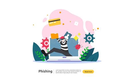 Password Phishing Attack Concept Landing Page Template Heacker