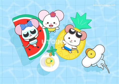 경자년이벤트005 Ill261 유토이미지 일러스트 경자년 2020년 이벤트 신년 축제 행사 기념일 흰색 쥐