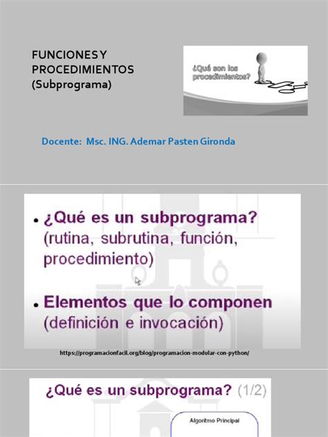 Funciones Procedimientos Def Pdf Python Lenguaje De Programación Objetos Matemáticos