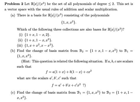 solved problem 2 let r[x] x3 be the set of all polynomials