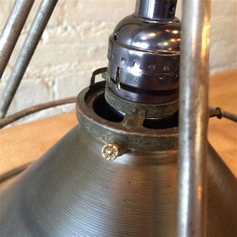 Custom Industrial Gunmetal And Brushed Steel Pendant Lights For Sale At