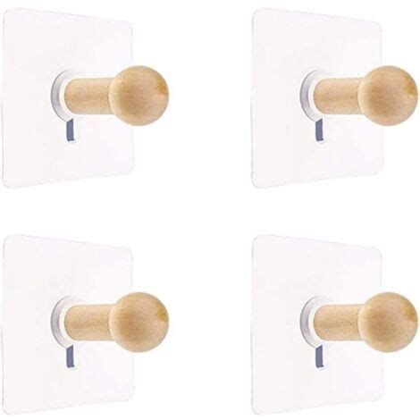 Kzq Mini Ganci Da Parete Autoadesivi Ganci Da Parete In Legno Naturale