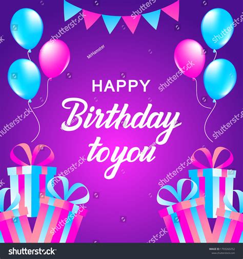 풍선과 선물 상자가 있는 생일 축하 스톡 벡터로열티 프리 1793260252 Shutterstock