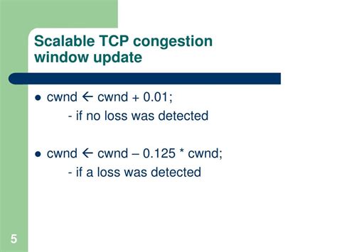 Ppt Scalable Tcp Improving Performance In Highspeed Wide Area