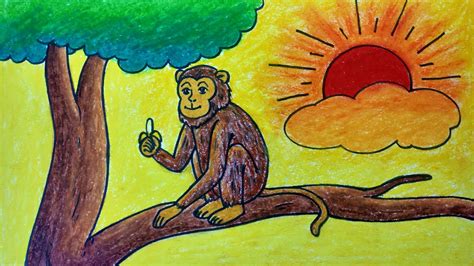 Monkey In A Tree Drawing