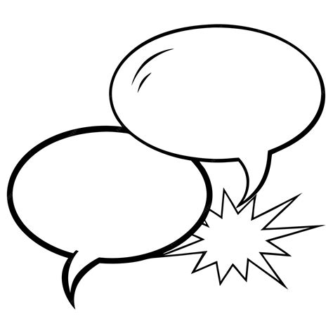 Premium Vector Vintage Speech Bubbles Outline Coloring Book Page Line Art Drawing