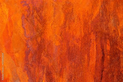 Coarse Rusty Orange Surface Imitation Of Rusty Metal Abstract Background With Metal Texture