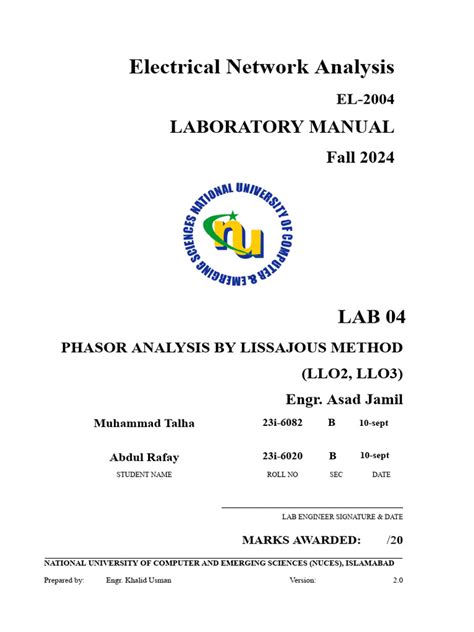 ena fa24 lab 04 phasor analysis using lissajous method 2 pdf