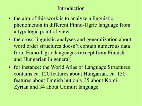 Ppt Word Order In Finno Ugric Languages Powerpoint Presentation Free Download Id3431523