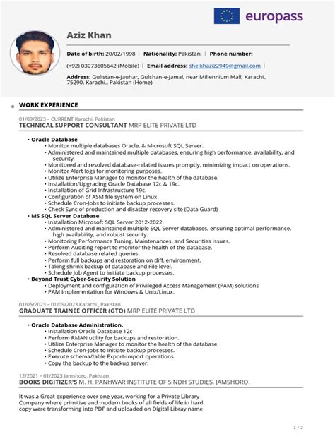 aziz sheikh resume pdf databases microsoft sql server