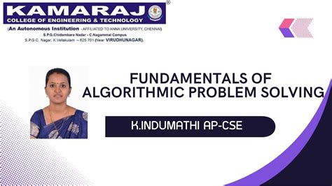 Fundamentals Of Algorithmic Problem Solving Youtube