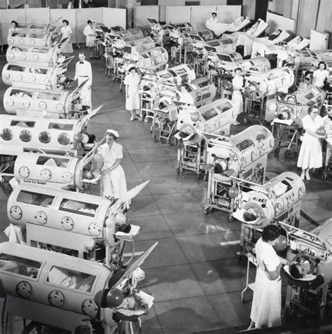 Photo From 1950 Showing Iron Lungs In A Polio Ward Medizzy Journal