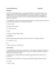 Lesson Problem Set PHY Docx Lesson Problem Set Capacitors Directions Several Of The