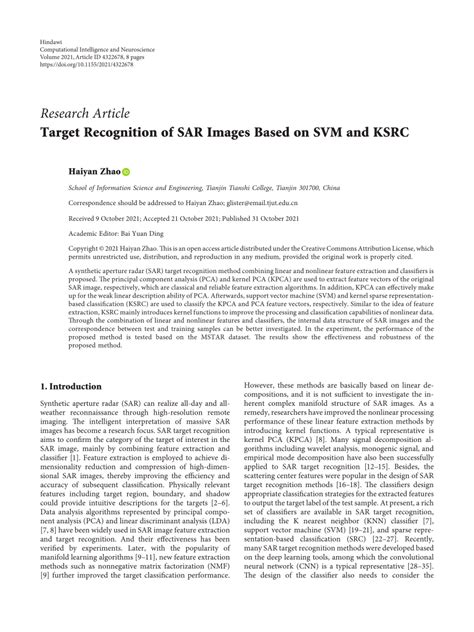 Pdf Target Recognition Of Sar Images Based On Linear And Nonlinear