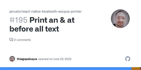 Print An At Before All Text Issue Januslo React Native Bluetooth Escpos Printer GitHub
