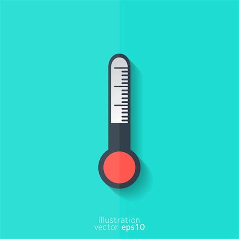 Premium Vector Thermometer Web Icon Flat Design