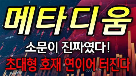메타디움 소문이 진짜였다 초대형 호재 연이어 터진다 메타디움코인메타디움코인전망 Youtube