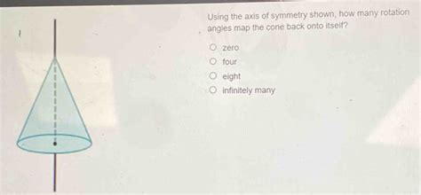 using the axis of symmetry shown how many rotation angles map the cone