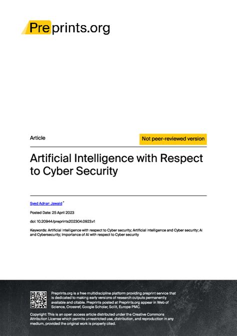 Pdf Artificial Intelligence With Respect To Cyber Security