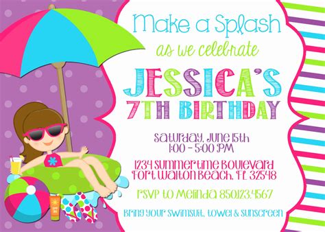 Bring Your Swimsuit Invitation Collegio Sanlorenzo Template